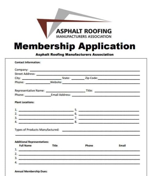 form – Asphalt Roofing Manufacturers Association (ARMA)